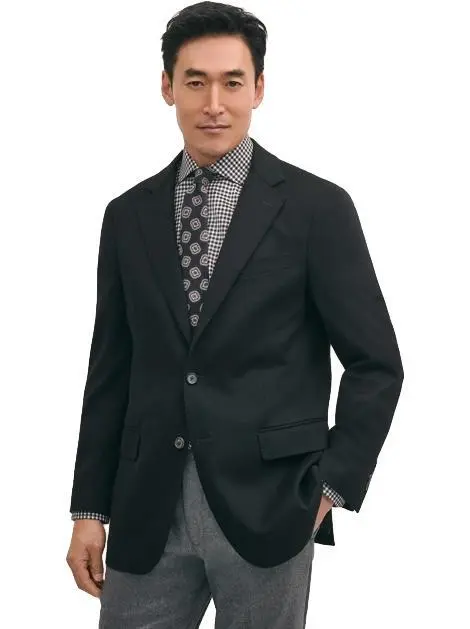 Brooks Brothers Traditional Fit Cashmere Sport Coat - Black