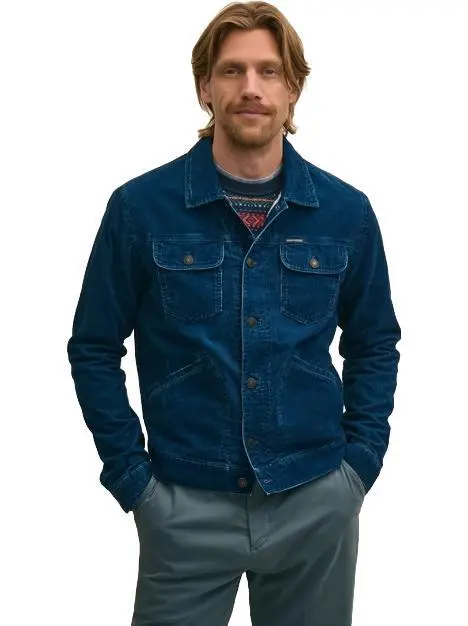 Brooks Brothers Medium Wale Corduroy Trucker Jacket - Indigo