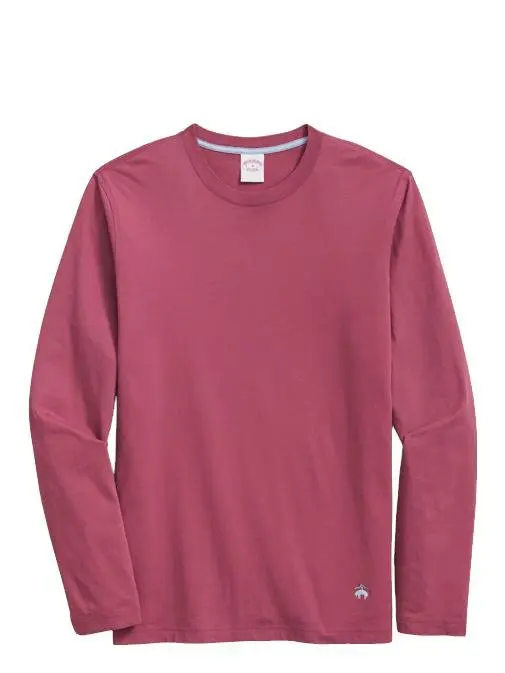 Brooks Brothers Big & Tall Supima Cotton Long-sleeve Logo T-shirt - Medium Purple