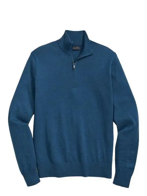 Brooks Brothers Ultimate Merino Wool Quarter-zip Pullover - Blue