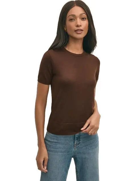 Brooks Brothers Ultimate Merino Wool Short-sleeve Sweater Shell - Medium Brown