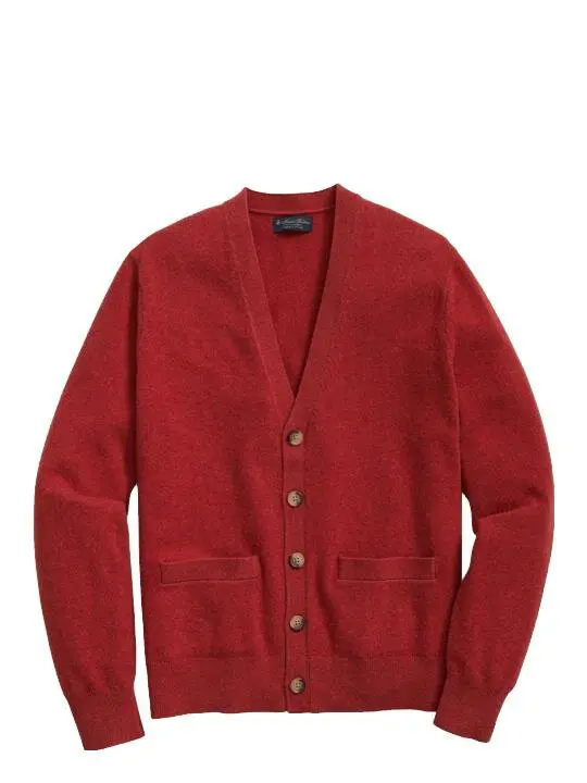 Brooks Brothers 3-ply Cashmere Cardigan Sweater - Red