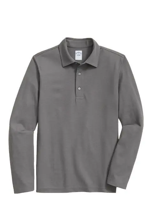 Brooks Brothers Spread Collar Long-sleeve Polo Shirt - Grey