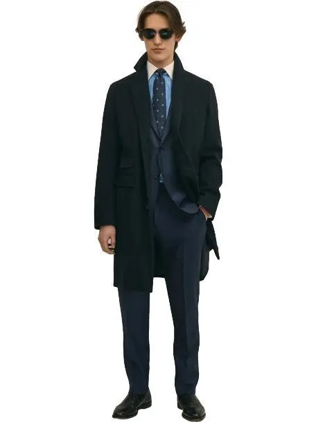 Brooks Brothers 1818 Wool Topcoat - Navy