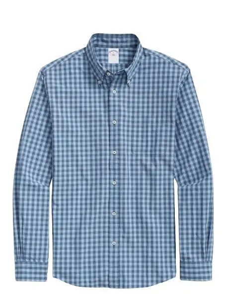 Brooks Brothers Friday Shirt, Poplin Checked - Blue