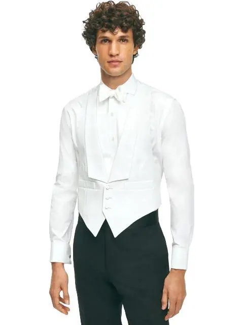 Brooks Brothers Formal Cotton Pique Vest - White
