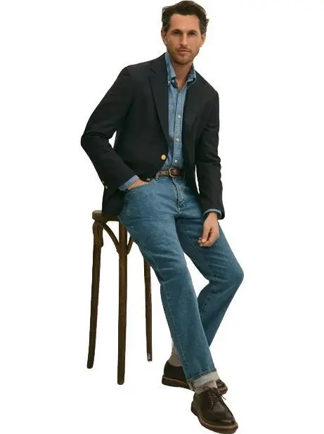 Brooks Brothers Straight Fit Denim Jeans - Medium Blue