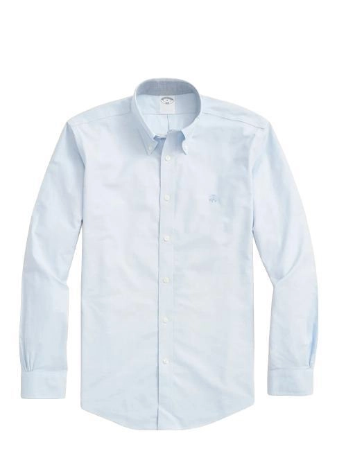 Brooks Brothers Stretch Non-iron Oxford Button-down Collar Sport Shirt - Light Blue
