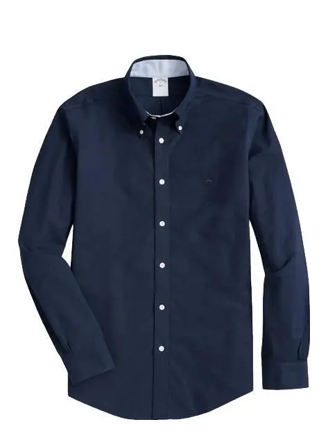 Brooks Brothers Stretch Non-iron Oxford Button-down Collar Sport Shirt - Navy