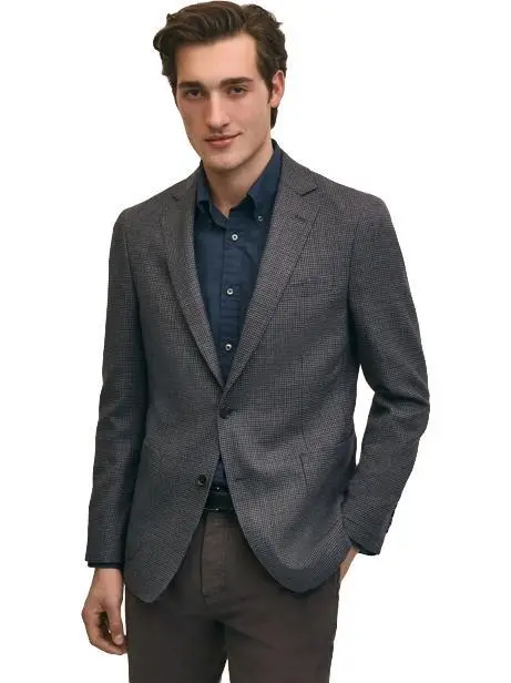 Brooks Brothers Classic Fit Wool Hopsack Sport Coat - Blue