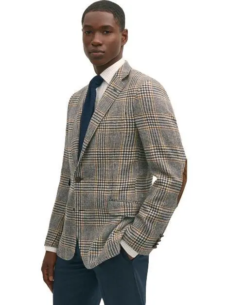 Brooks Brothers Classic Fit Wool Tweed Multicheck Sport Coat - Multicolor