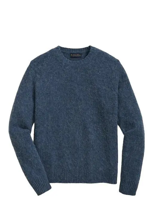 Brooks Brothers Brushed Wool Crewneck Sweater - Denim