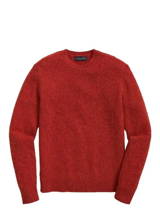 Brooks Brothers Brushed Wool Crewneck Sweater - Red