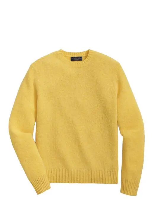 Brooks Brothers Brushed Wool Crewneck Sweater - Yellow