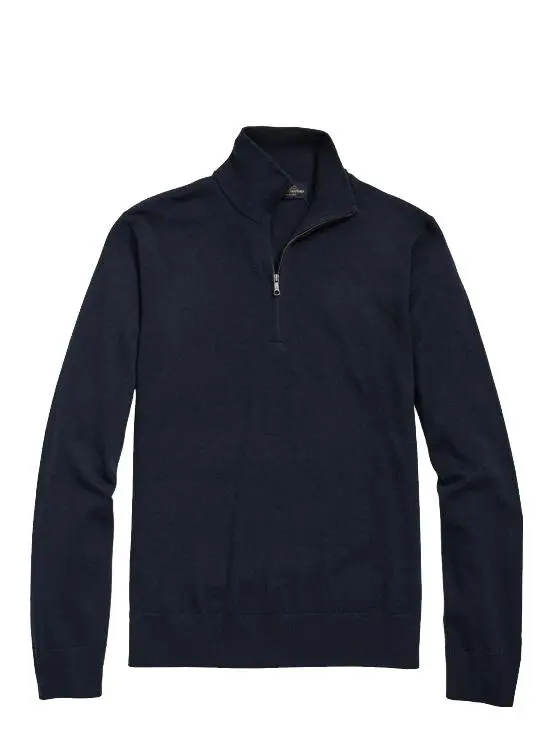 Brooks Brothers Big & Tall Ultimate Merino Wool Quarter-zip Sweater - Navy