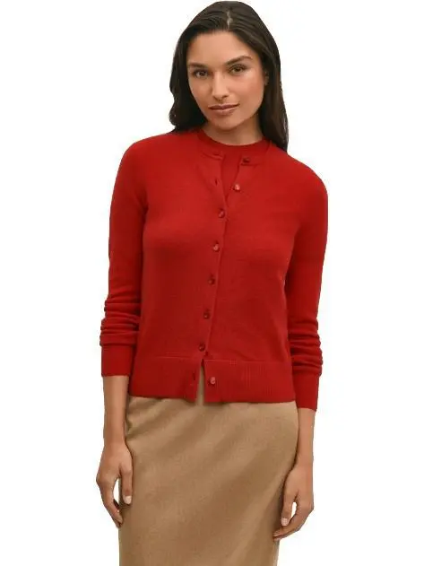 Brooks Brothers Cashmere Cardigan Sweater - Red