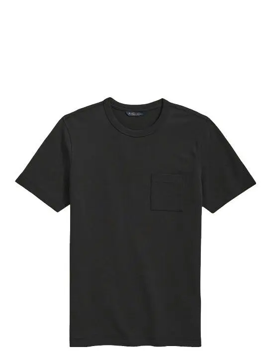 Brooks Brothers Pique T-shirt In Gart-washed Supima Cotton - Black