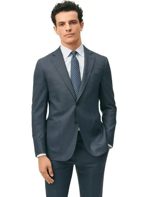 Brooks Brothers Explorer Collection Slim Fit Wool Suit Jacket - Blue