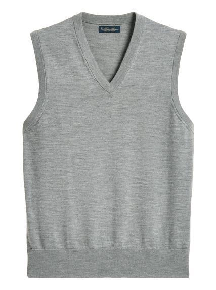 Brooks Brothers Ultimate Merino Wool Sweater Vest - Grey