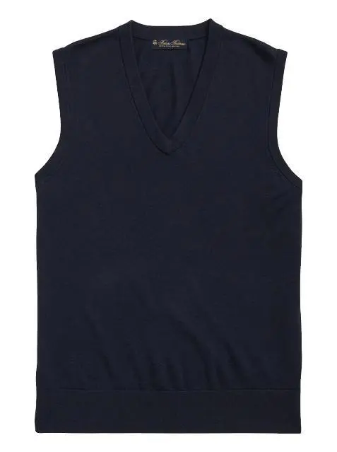 Brooks Brothers Merino Wool Sweater Vest - Navy