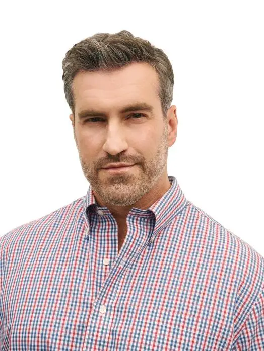 Brooks Brothers Big & Tall Stretch Cotton Non-iron Polo Button Down Collar, Gingham Shirt - Navy