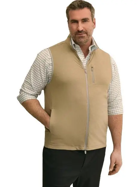 Brooks Brothers Performance Series Full-zip Vest - Tan