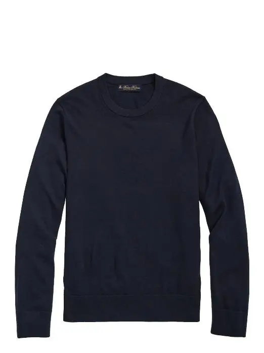 Brooks Brothers Ultimate Merino Wool Crewneck Sweater - Navy