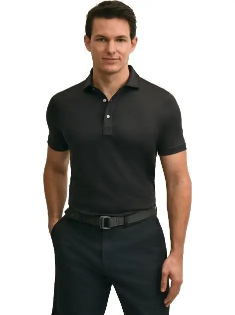 Brooks Brothers Performance Series Spread Collar Polo Shirt - Black