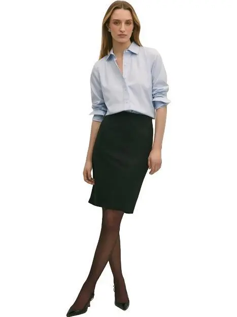 Brooks Brothers The Essentials Stretch Wool Pencil Skirt - Black