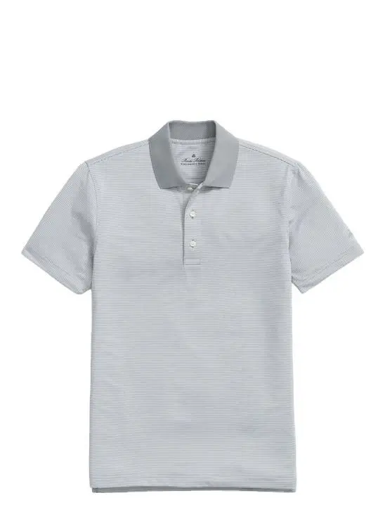 Brooks Brothers Performance Series Micro Stripe Jersey Polo Shirt - Grey