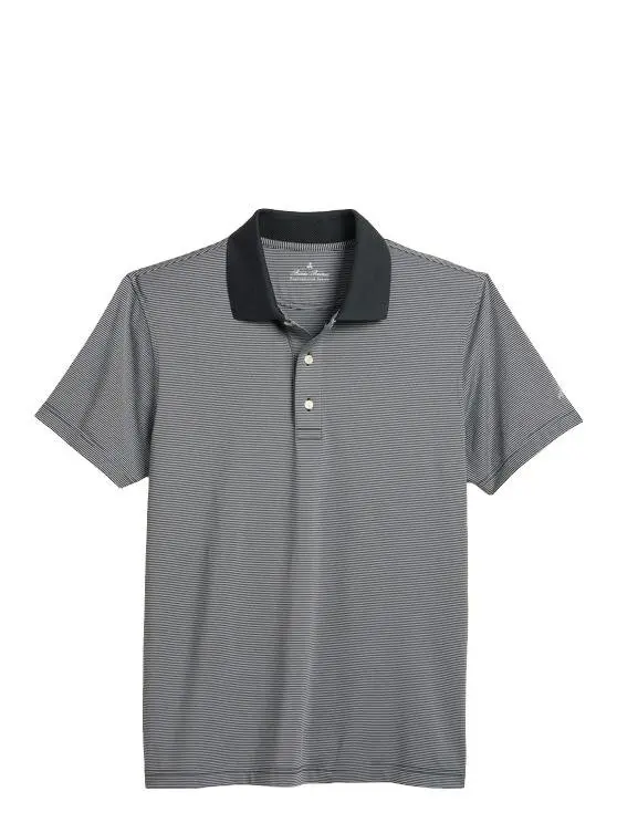 Brooks Brothers Performance Series Micro Stripe Jersey Polo Shirt - Silver/black