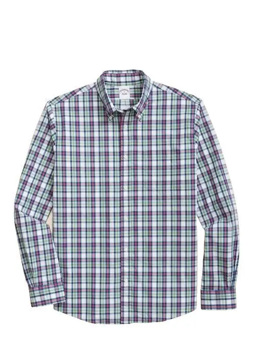 Brooks Brothers Friday Shirt, Poplin Plaid - Navy