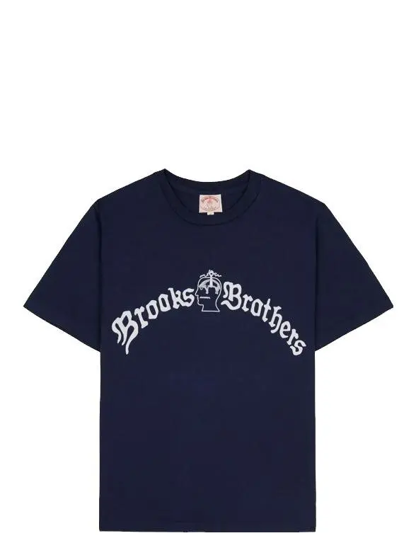 Brooks Brothers X Brain Dead Cotton Vintage-inspired Emblem T-shirt - Navy