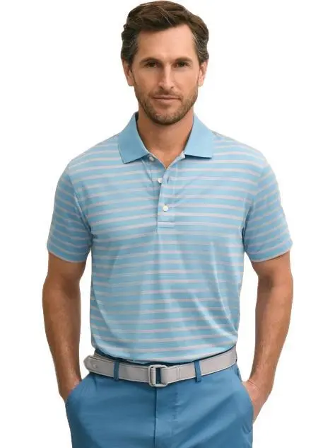 Brooks Brothers Performance Series Micro-stripe Polo Shirt - Blue