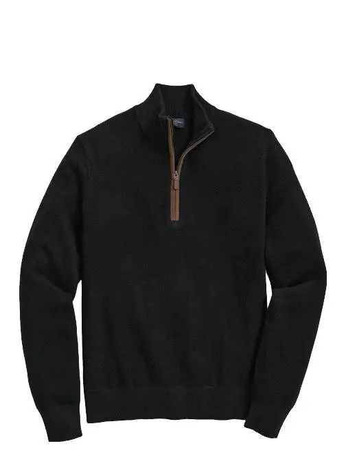 Brooks Brothers 3-ply Cashmere Quarter-zip Sweater - Black