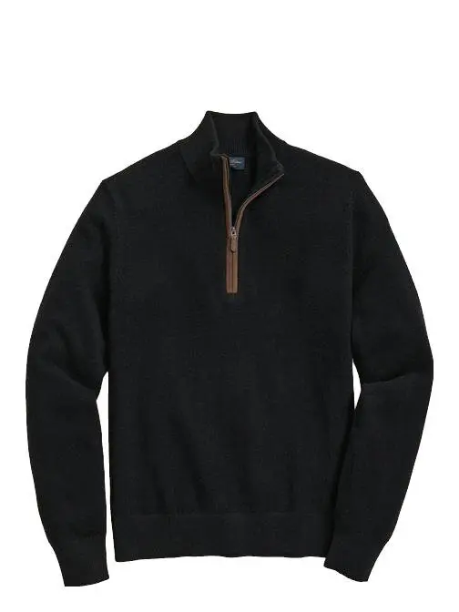 Brooks Brothers 3-ply Cashmere Quarter-zip Sweater - Black