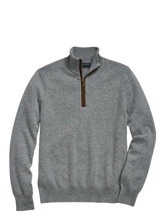 Brooks Brothers 3-ply Cashmere Quarter-zip Sweater - Grey