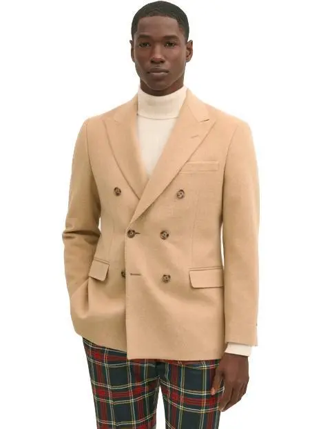 Brooks Brothers Classic Fit Hair Double-breasted Sport Coat - Camel