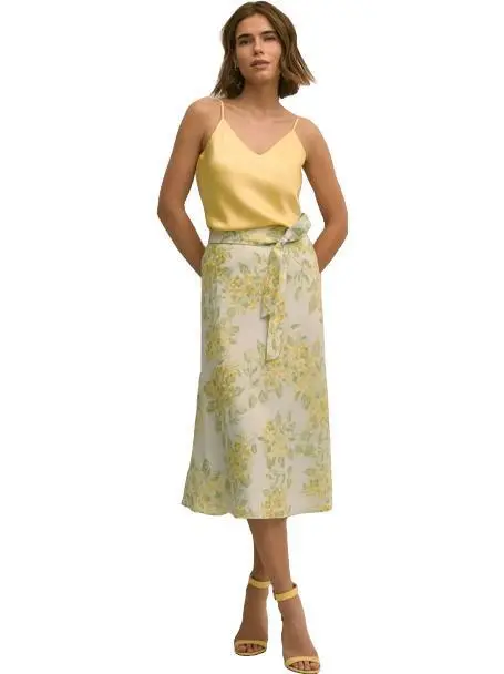 Brooks Brothers Linen A-line Waist-tie Skirt - Light Blue