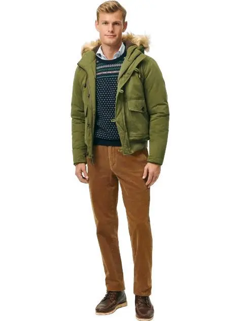 Brooks Brothers Down Bomber Jacket - Olive