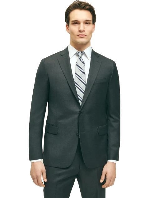 Brooks Brothers Classic Fit Wool Tic 1818 Suit - Grey