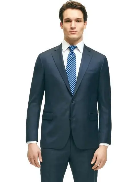 Brooks Brothers Classic Fit Wool Tic 1818 Suit - Navy