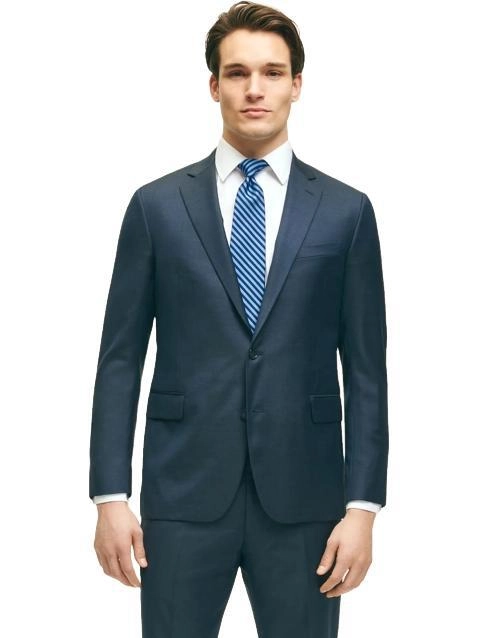 Brooks Brothers Classic Fit Wool Tic 1818 Suit - Navy