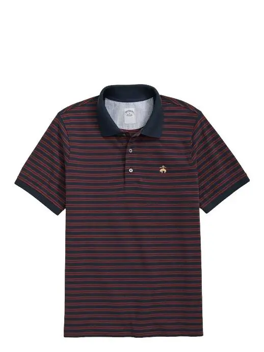 Brooks Brothers Golden Fleece Stretch Supima Cotton Striped Polo Shirt - Navy