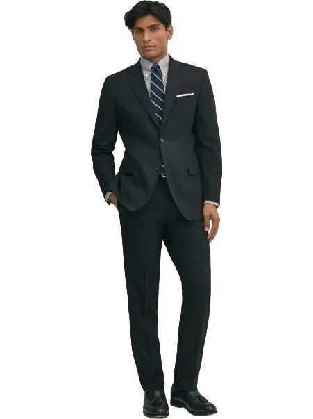 Brooks Brothers Explorer Collection Slim Fit Wool Suit Pants - Black