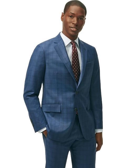 Brooks Brothers American-made Classic Fit Multi-checked 1818 Suit - Navy
