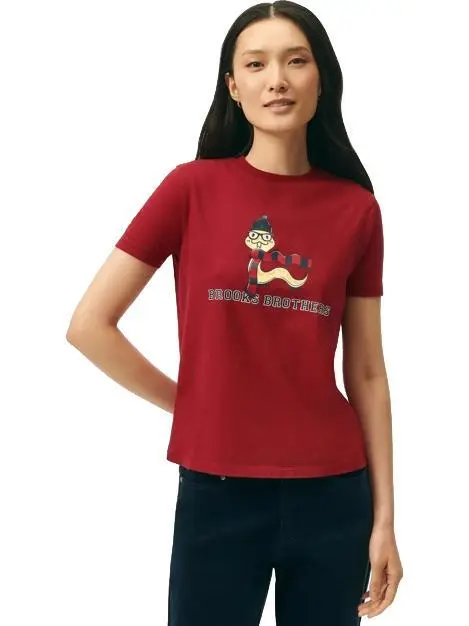 Brooks Brothers Cotton Snake Motif T-shirt - Red
