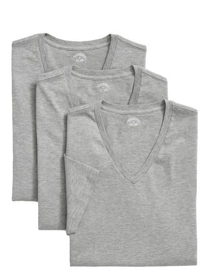 Brooks Brothers Supima Cotton V-neck Undershirt-3 Pack - Grey