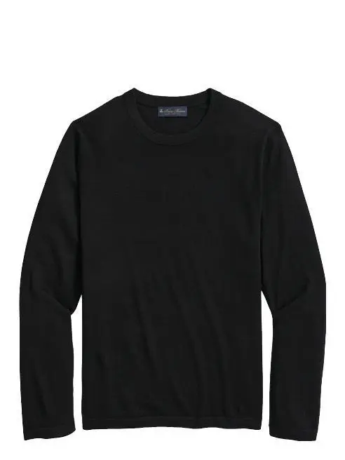 Brooks Brothers Lightweight Luxe All-season Merino Wool Crewneck Sweater - Black