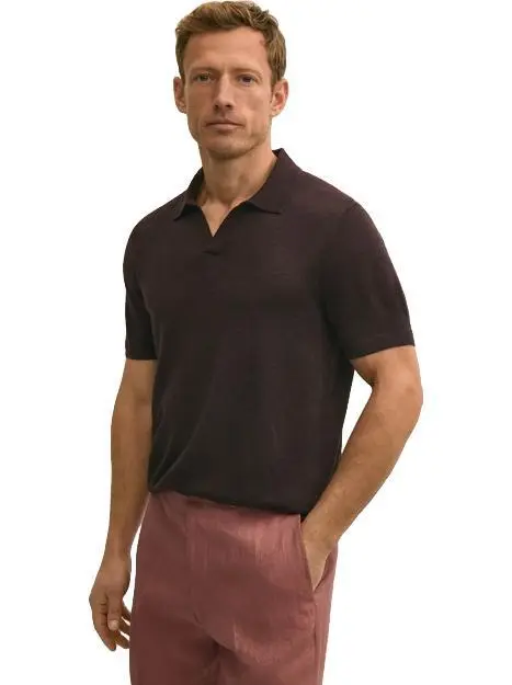 Brooks Brothers Lightweight Luxe Johnny Collar Sweater - Brown
